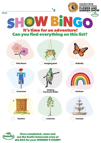 Melb Flower Show Kids Bingo (Printable) | Love The Garden