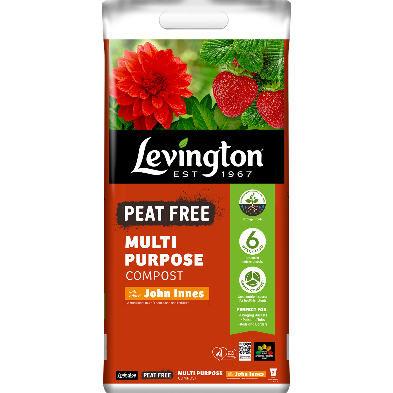 Levington® Peat Free Multi Purpose Compost with added John Innes 10 litres