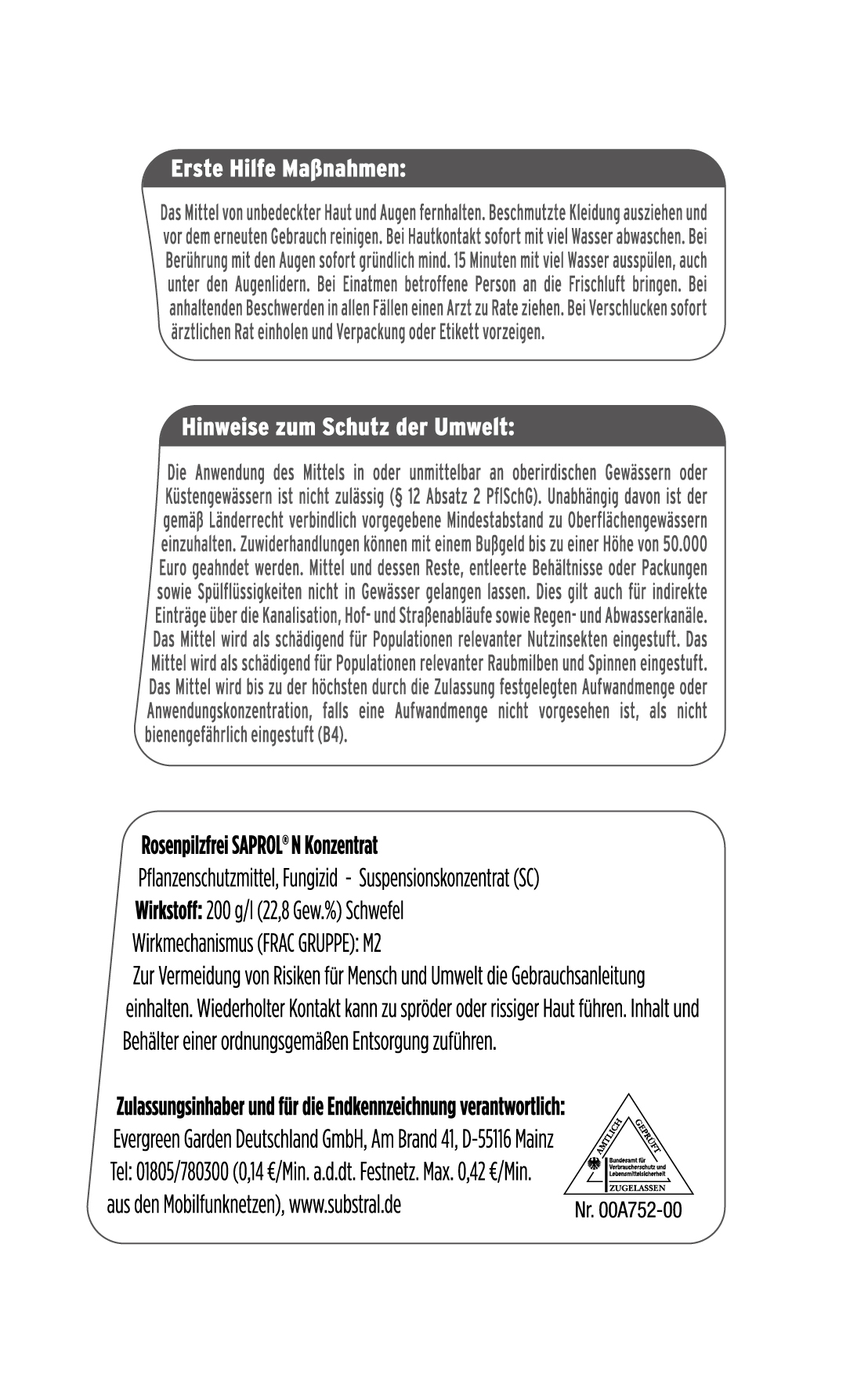 Rosenpilzfrei SAPROL N Konzentrat, 500 ml | Liebe Deinen Garten DE