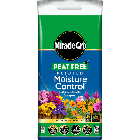 Miracle Gro Peat Free Premium Moisture Control Compost for Pots Baskets 40 litres